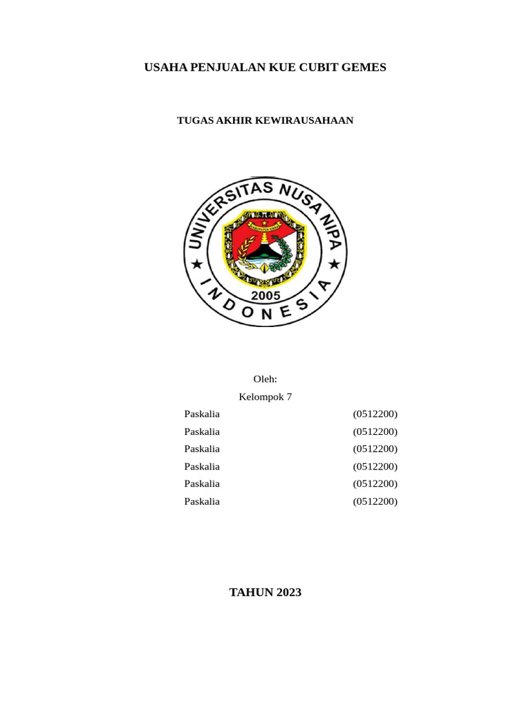 Rencana Usaha Kue Cubit Gemes 2023 | PDF