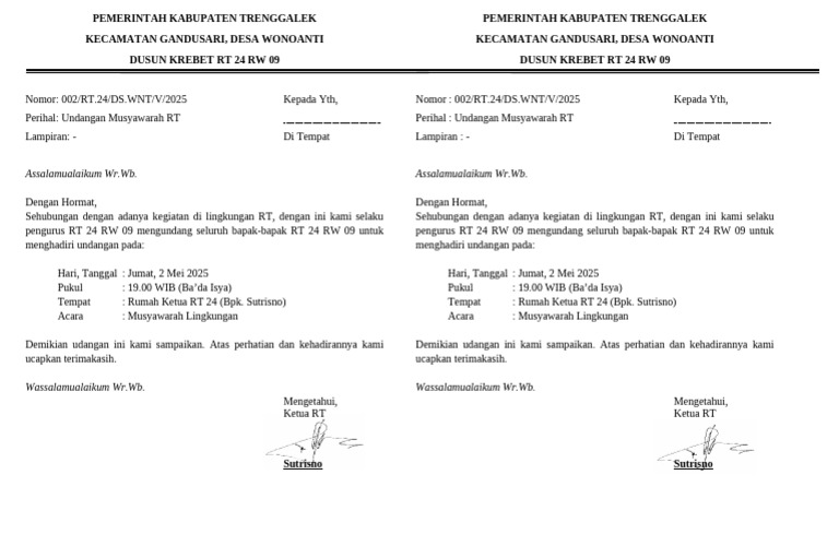 Undangan RT | PDF