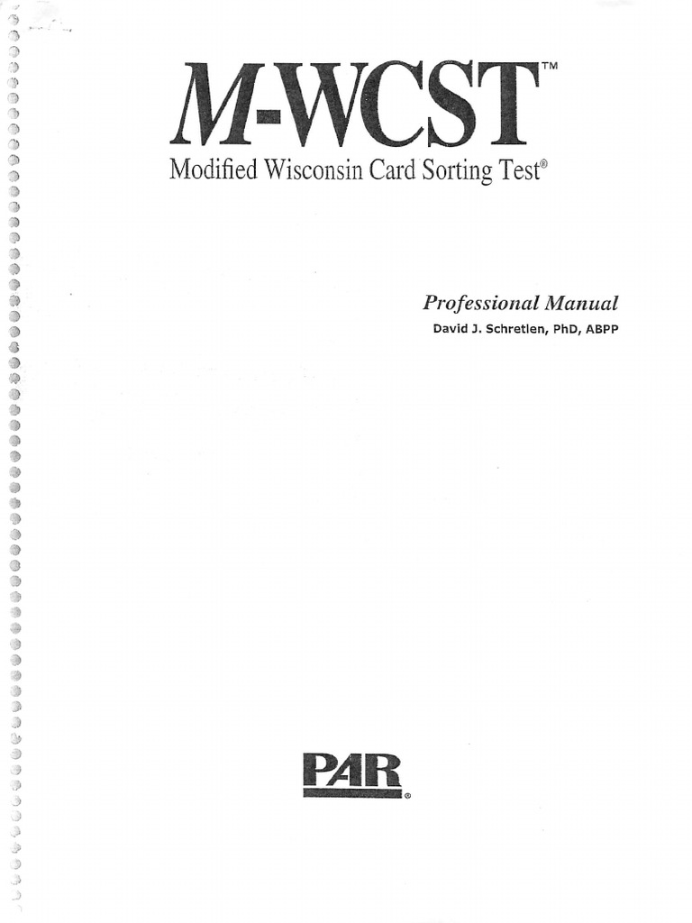 M-WSCT Manual WISCONSIN | PDF