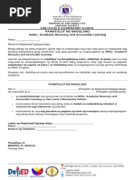 Parental Consent Form. Aral Program.... | PDF