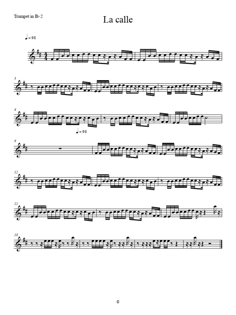 La Calle Juan Luis G. Ft. Juanes - Trumpet in Bb 2 | PDF
