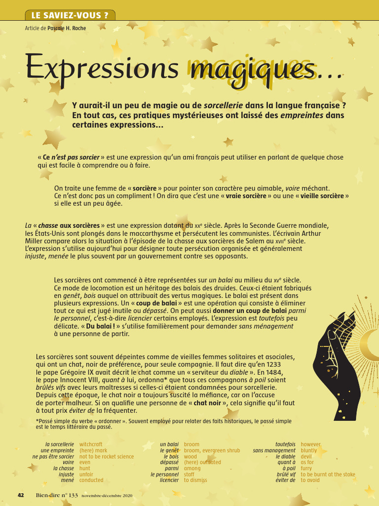 Expressions Magiques en Français | PDF | Sorcellerie | Fées