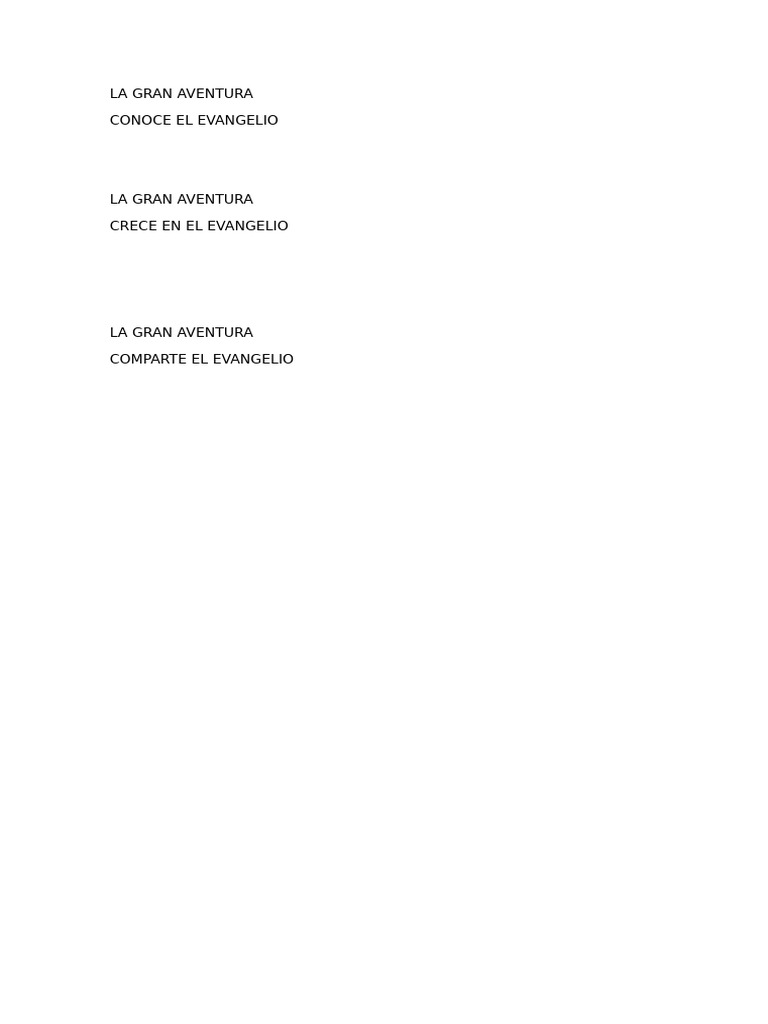 La Gran Aventura | PDF