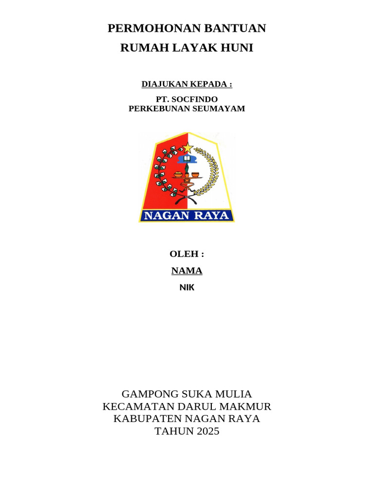 Permohonan Bantuan Rumah Layak Huni | PDF