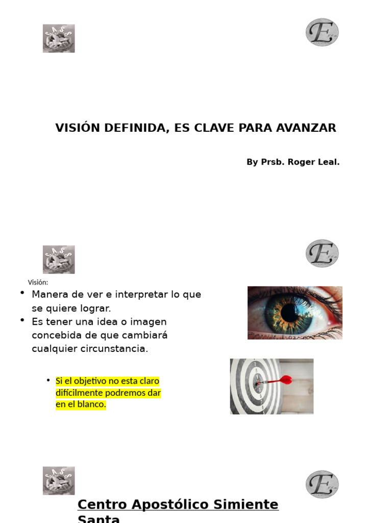 Visión Definida, Es Clave para Avanzar 1602 | PDF | Oración