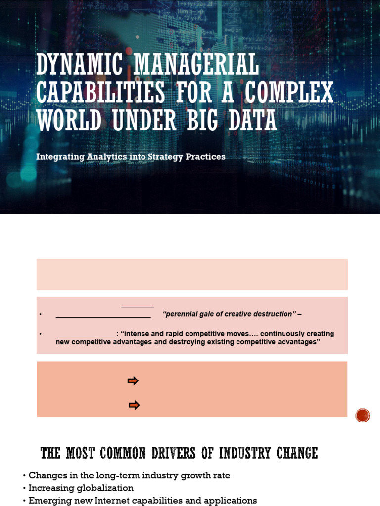 Dynamic Managerial Capabilities in A World Under Big Data | PDF | Big ...