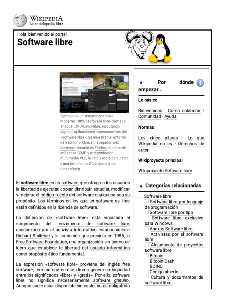Portal - Software Libre | PDF | Software libre | Ñu
