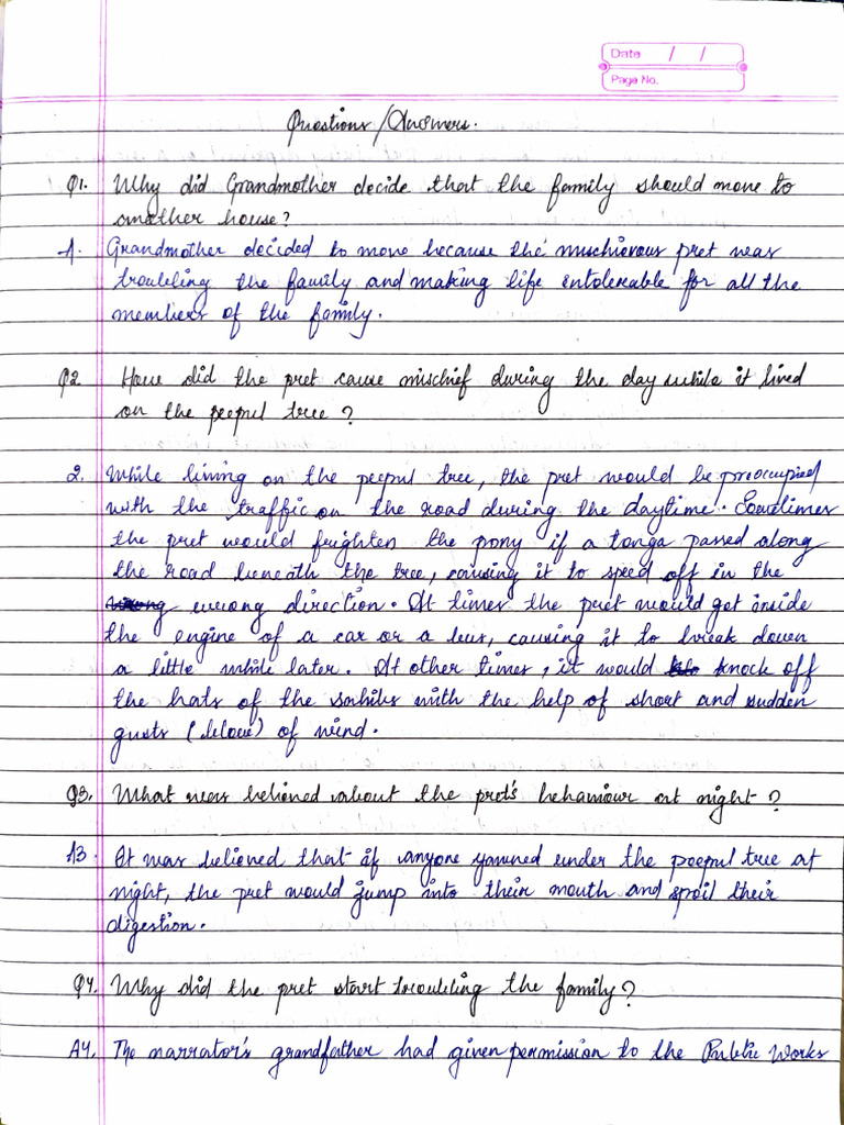 Pret in The House Question Answer and Summary | PDF