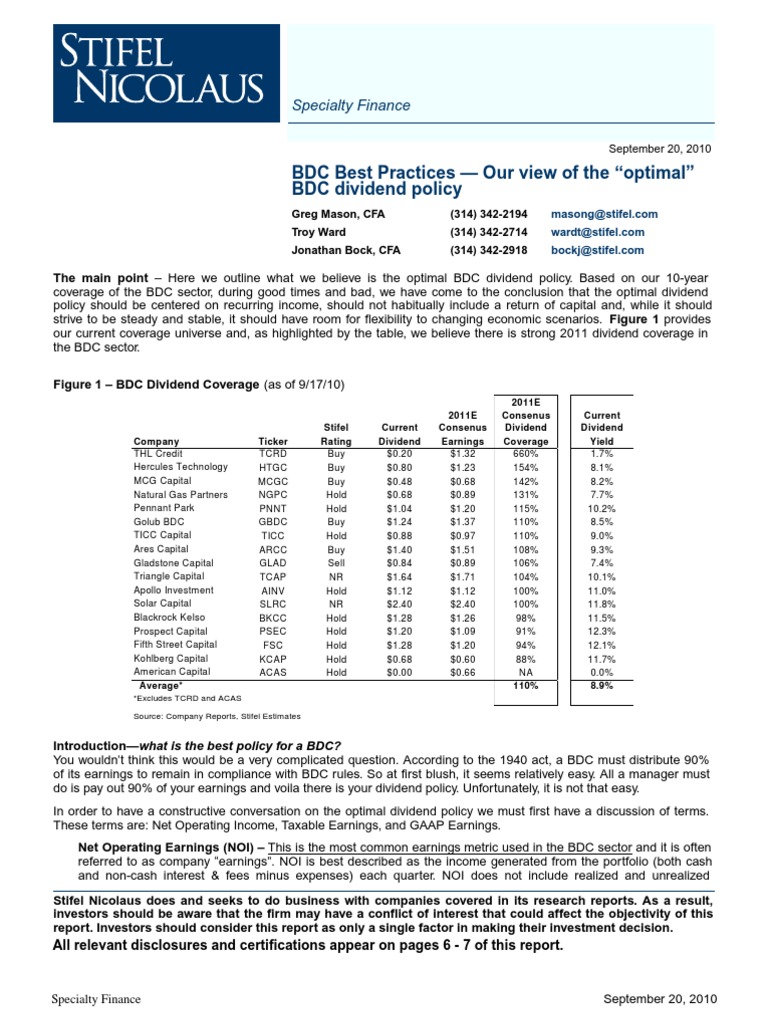 BDC Primer | PDF | Dividend | Investor