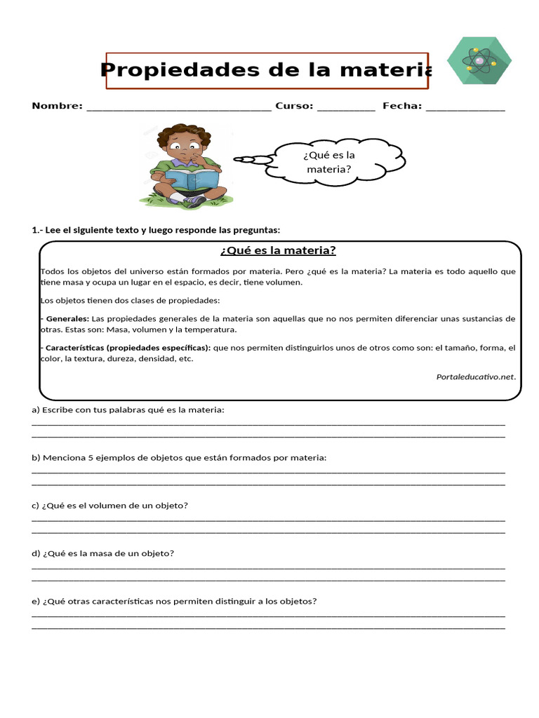 Guía Propiedades de La Materia | PDF | Importar | Masa