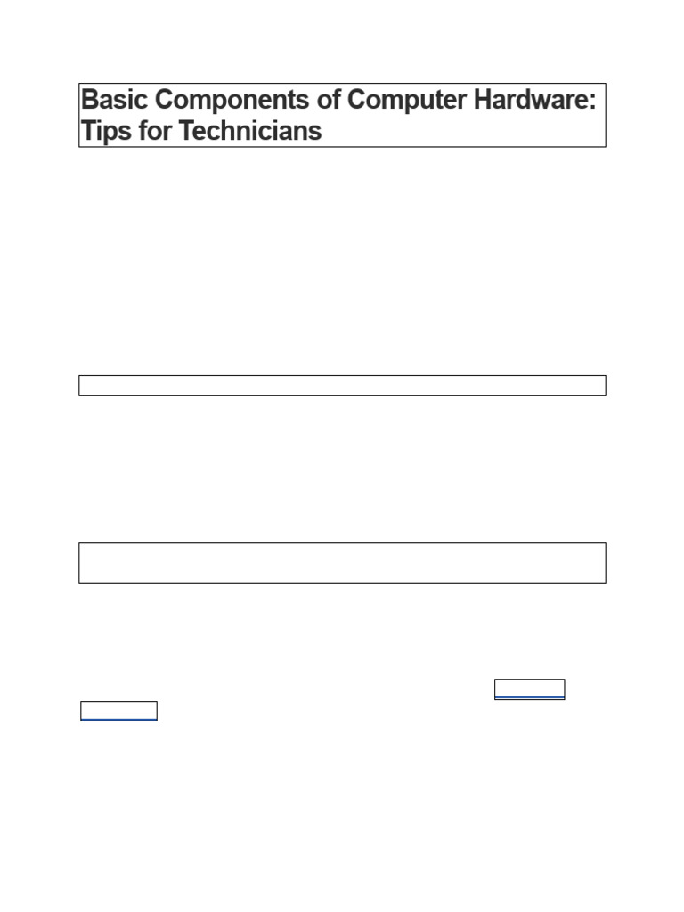 01.basic Components of Computer Hardware | PDF | Personal Computers | Computer Hardware