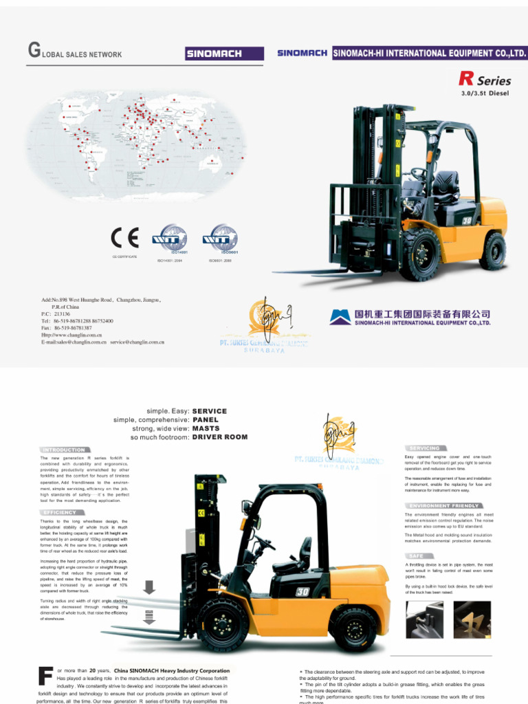Brosur Forklift 3 Ton Sinomach | PDF