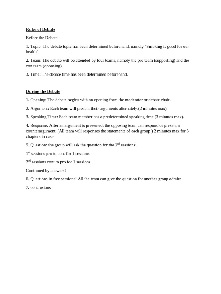 Rules of Debate | PDF
