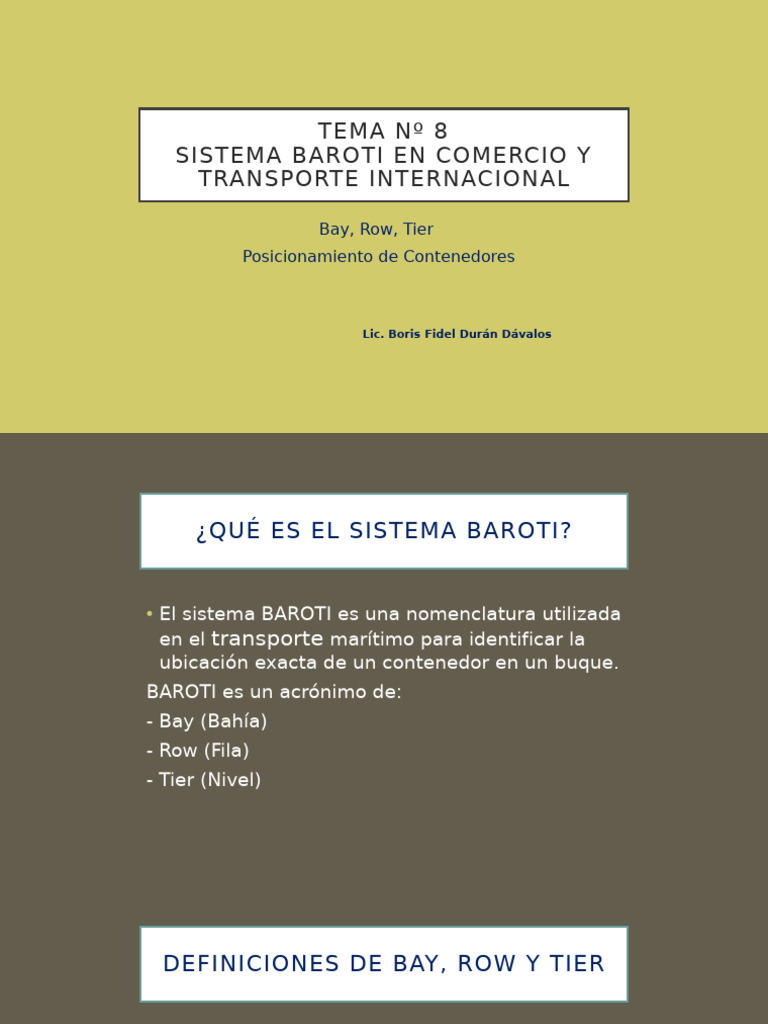 TEMA 8 Sistema BAROTI en Comercio y Transporte Internacional | PDF