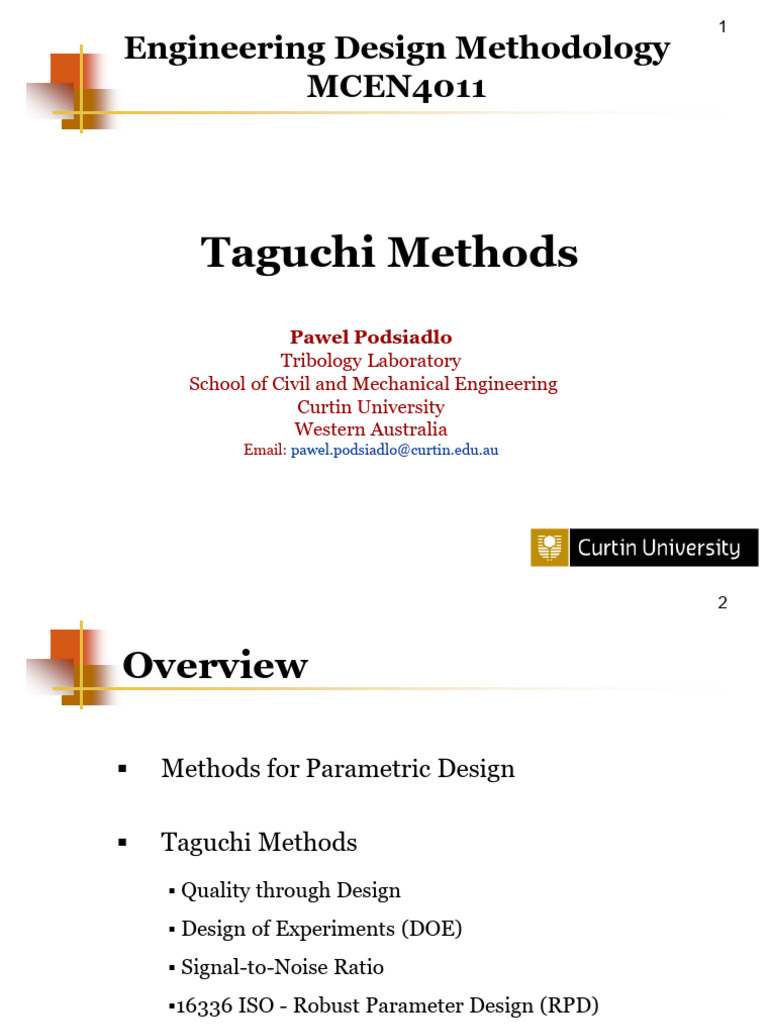 Taguchi Methods for Quality Engineering | PDF | Engineering Tolerance ...