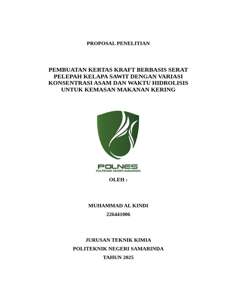 Proposal Penelitian Kertas Kraft Alkindi Kumpul Terlambat | PDF