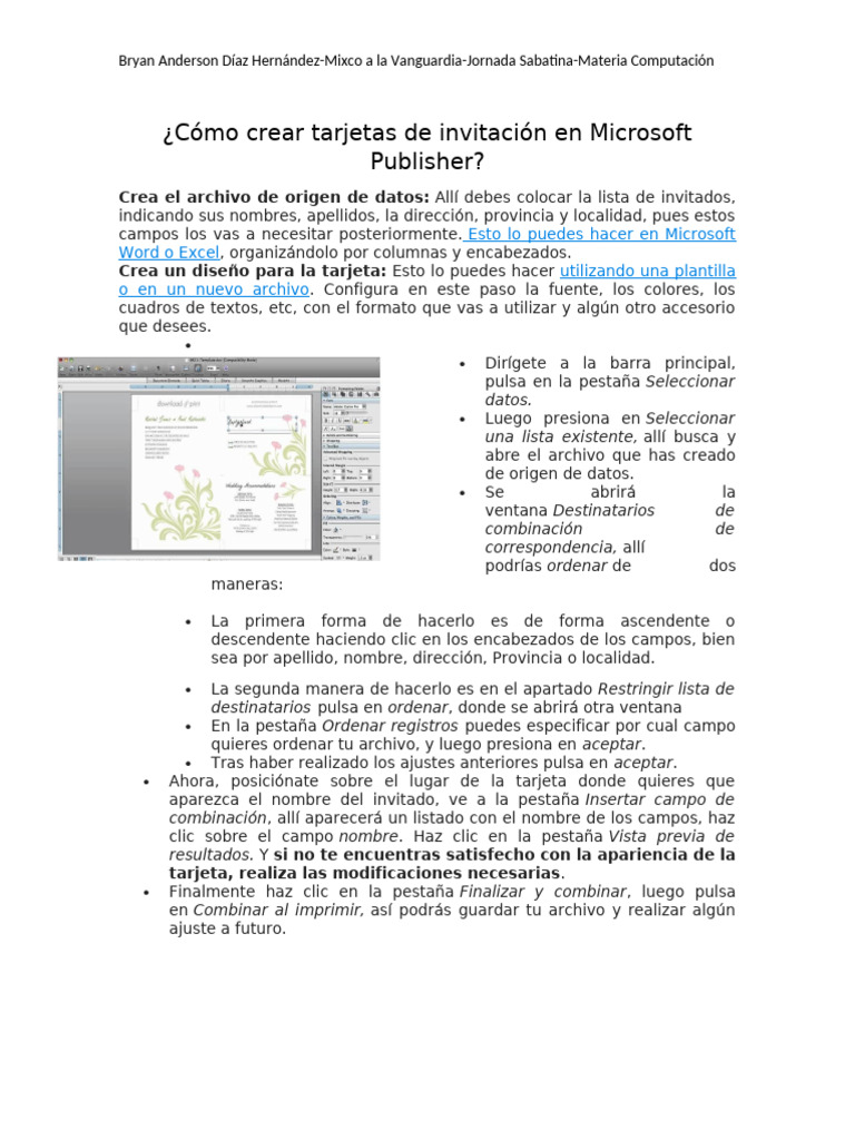 Cómo Crear Tarjetas de Invitación en Microsoft Publisher | PDF ...