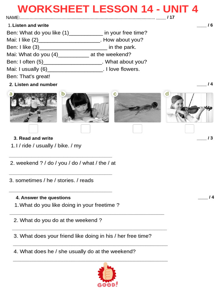 Worksheet Lesson 14 - Unit 4 | PDF | Chess Theory | Chess