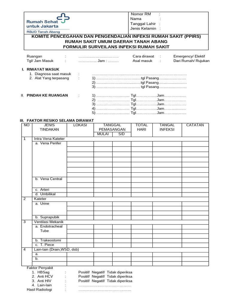 Form Surveilans Status Pasien 2022 | PDF