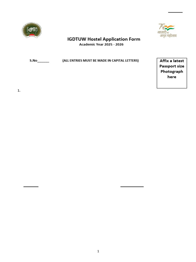 Hostel Form | PDF