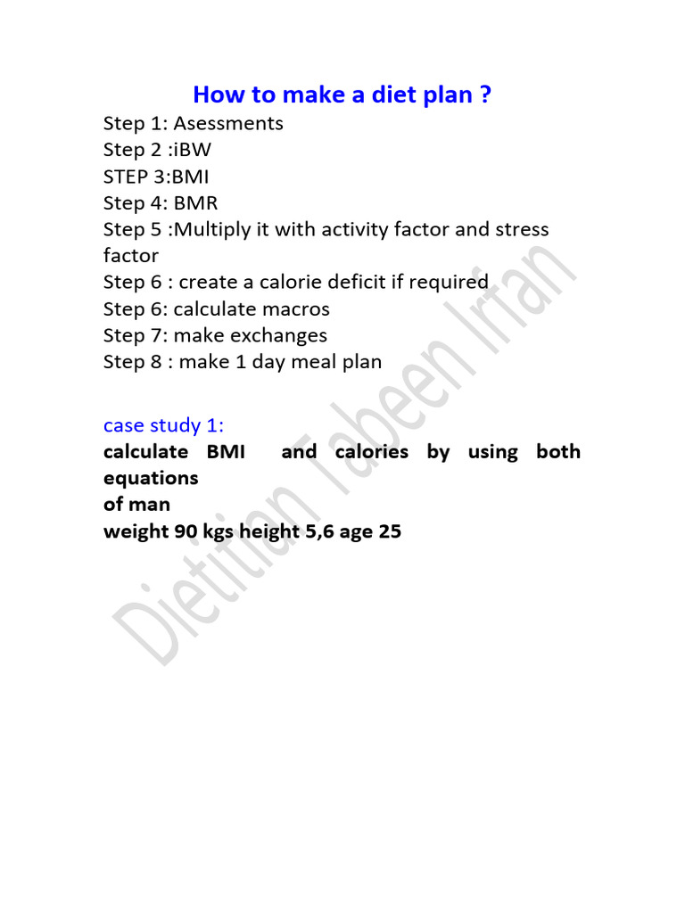 Create Your Personalized Diet Plan | PDF | Calorie | Nutrition