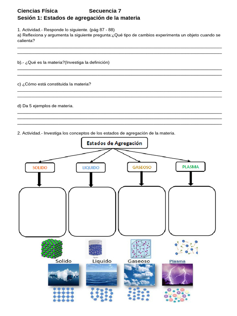 Ciencias Física 7.1 - Estados de Agregación de La Materia | PDF
