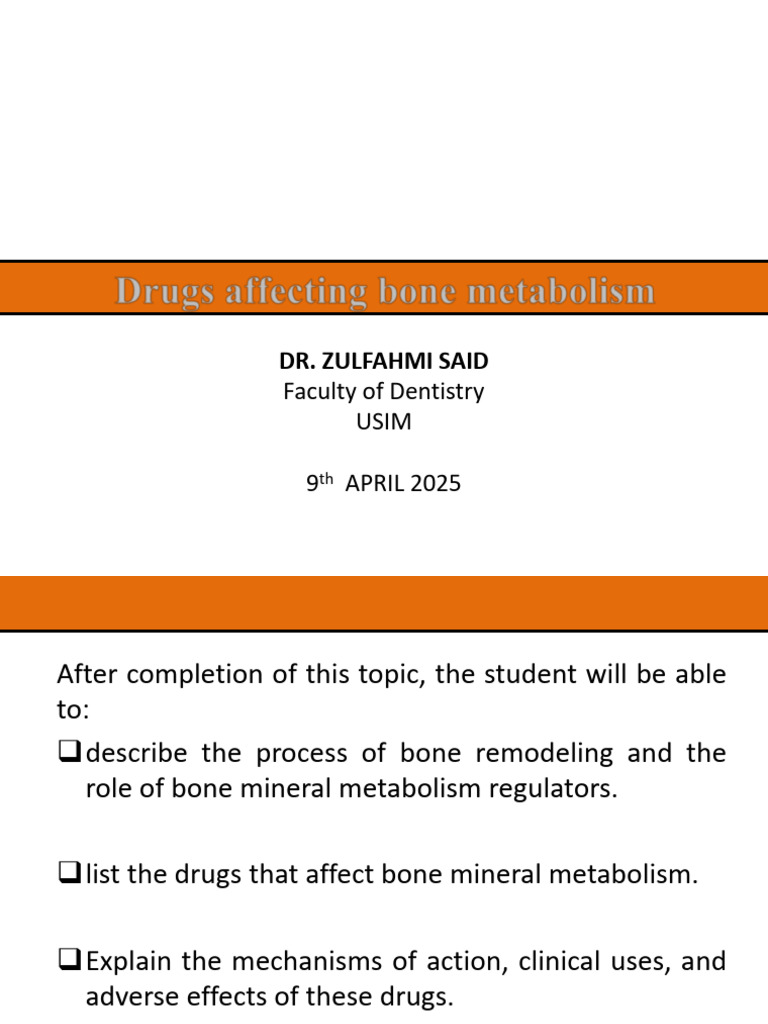 Drug Affecting Bone Metabolism - ZS 090425 - 250413 - 185541 | PDF ...