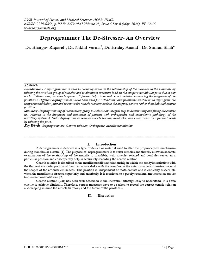Overview of Dental Deprogrammers | PDF | Dental Anatomy | Dentistry ...