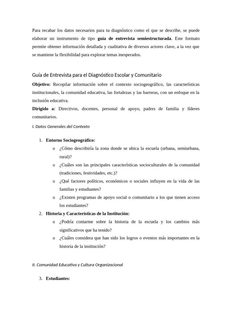 Instrumentos para Recabar El Diagnóstico | PDF | Inclusión (Educación ...