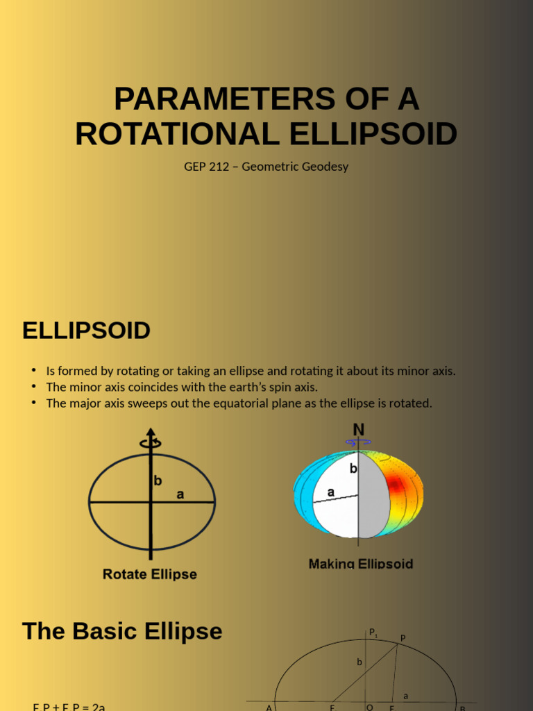 Parameters of A Rotational Ellipsoid | PDF | Ellipse | Analytic Geometry