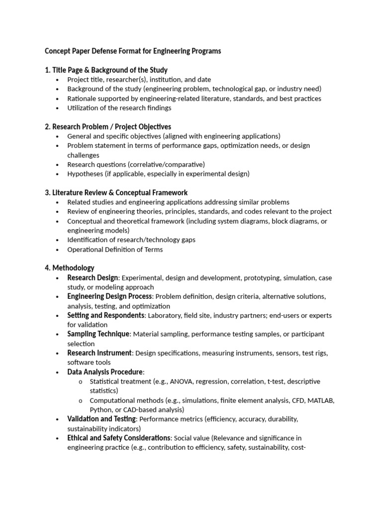 Engineering Concept Paper Defense Guide | PDF | Conceptual Model ...