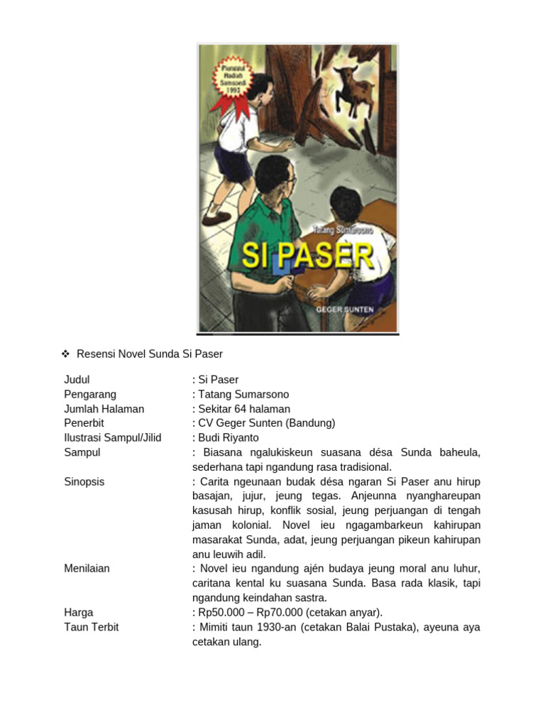 Resensi Novel Sunda Si Paser | PDF