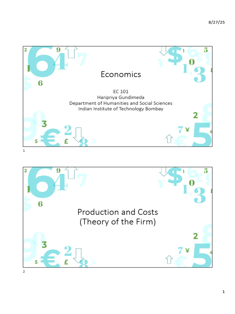 Production, Costs and Perfect Competion Notes | PDF | Average Cost ...