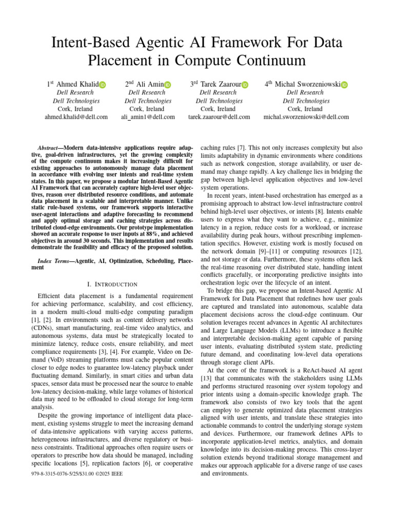 Intent-Based AI for Data Placement Optimization | PDF | Artificial ...