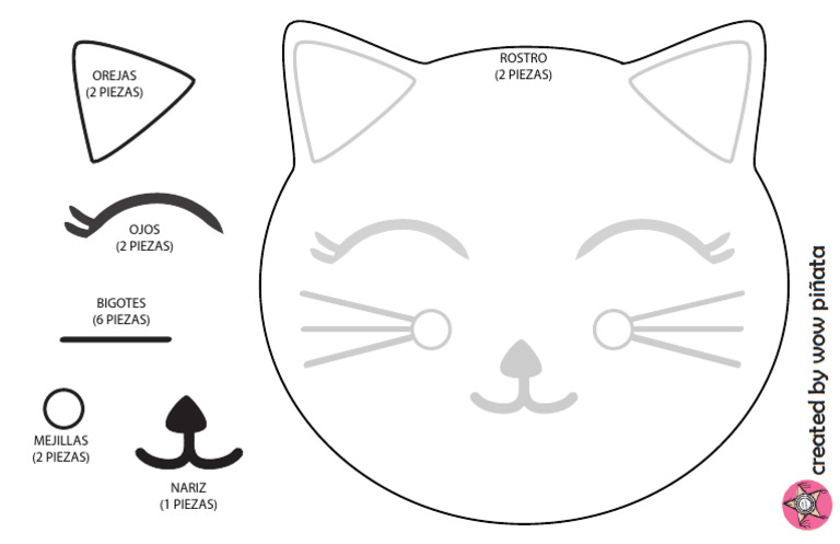 Template Piñata Gato 11X17 | PDF
