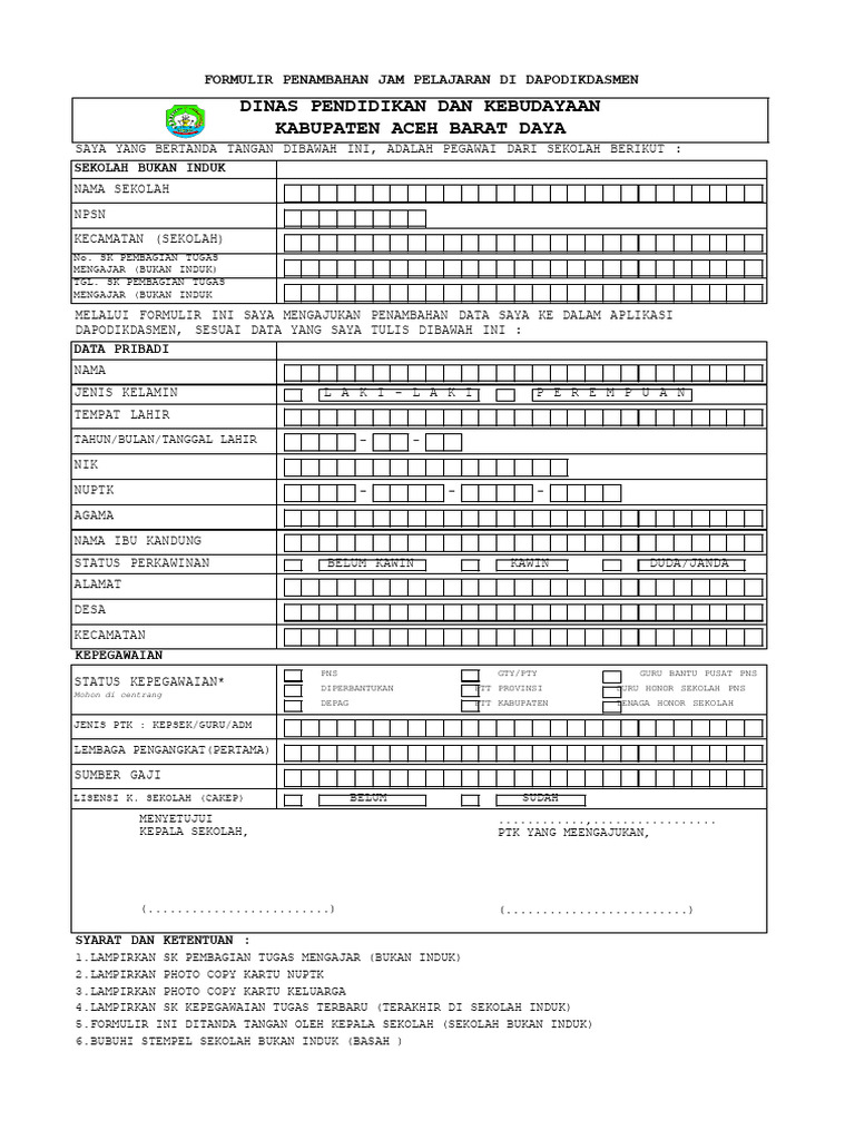 Formulir Mutasi | PDF