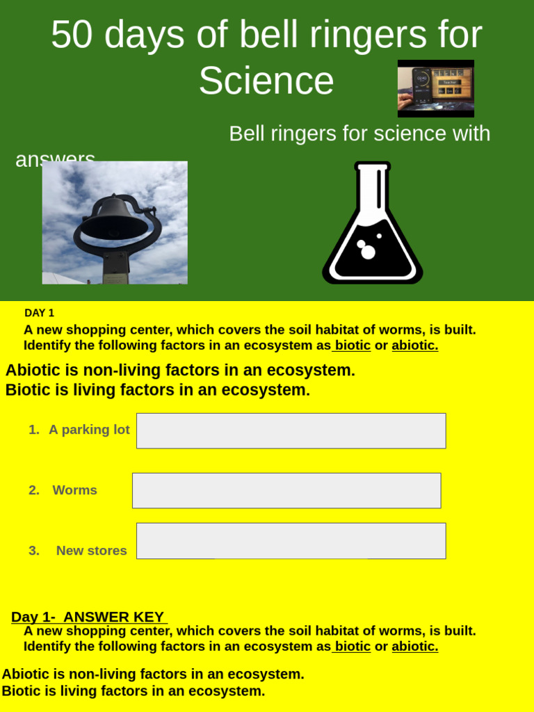 50 Days of Science Bell Ringers | PDF | Rock (Geology) | Ecosystem