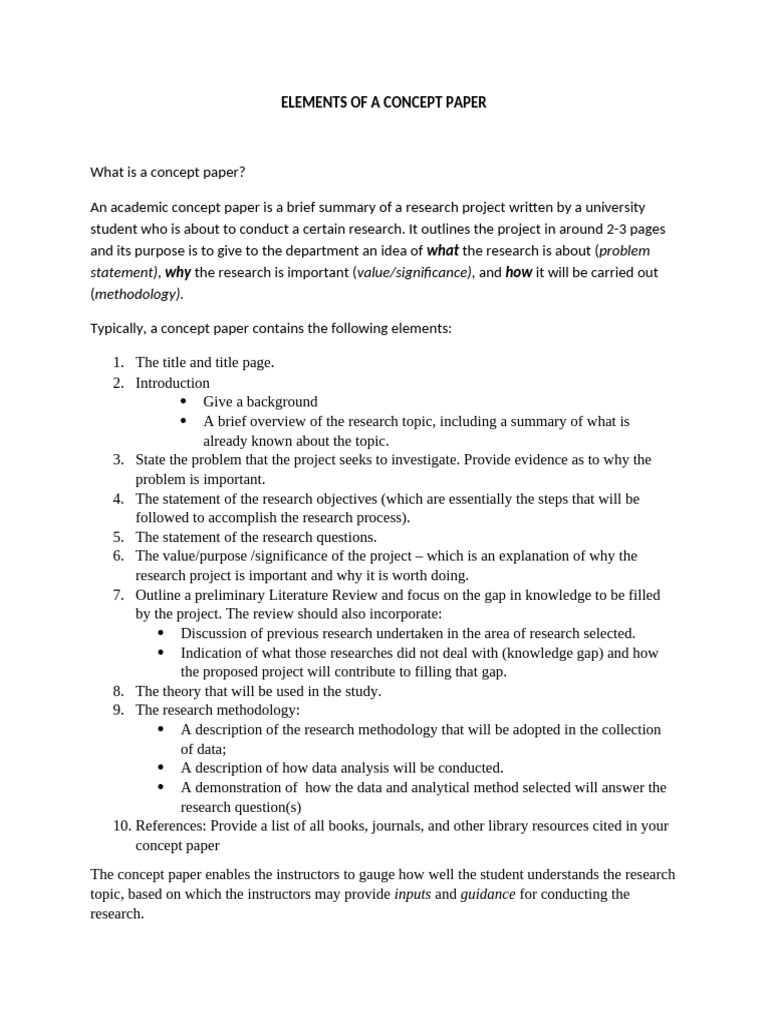 Concept Paper | PDF