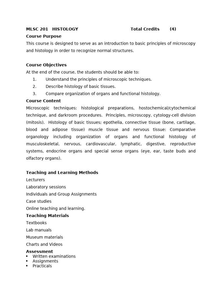 Introduction to Histology and Microscopy | PDF