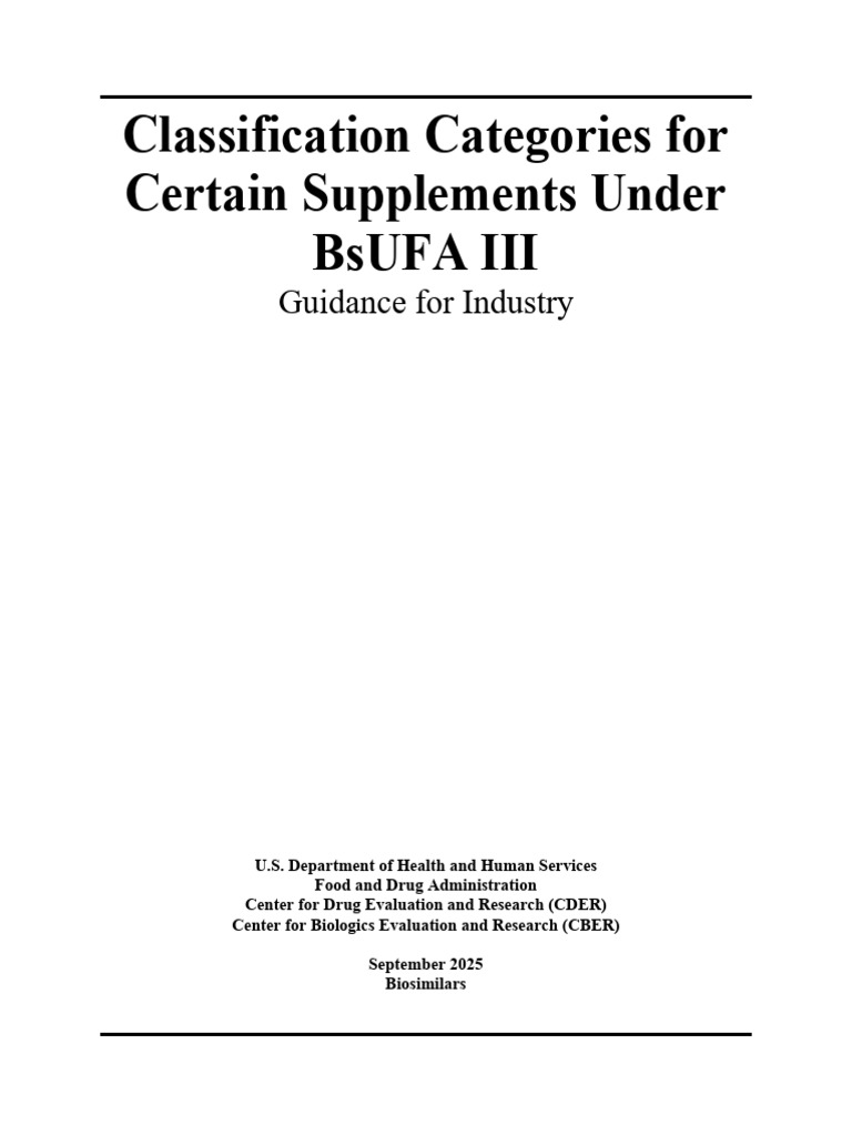 BsUFA III Supplement Classification Guide | PDF | Food And Drug ...