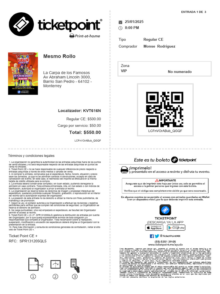 Entradas para Mesmo Rollo en Monterrey | PDF