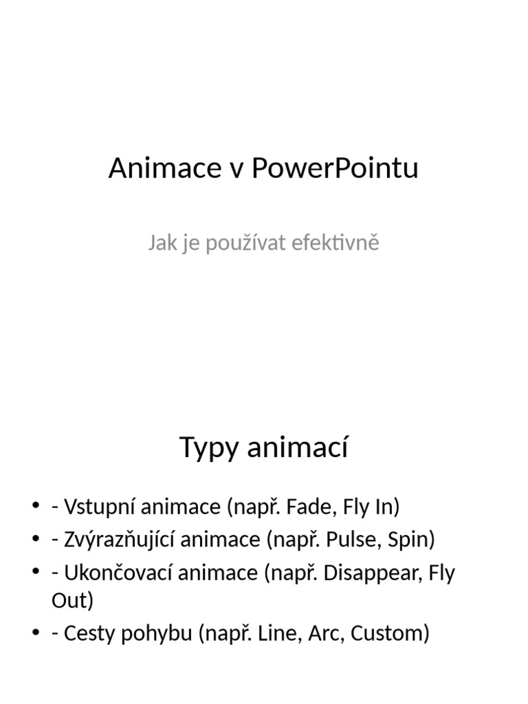 Animace V PowerPointu | PDF