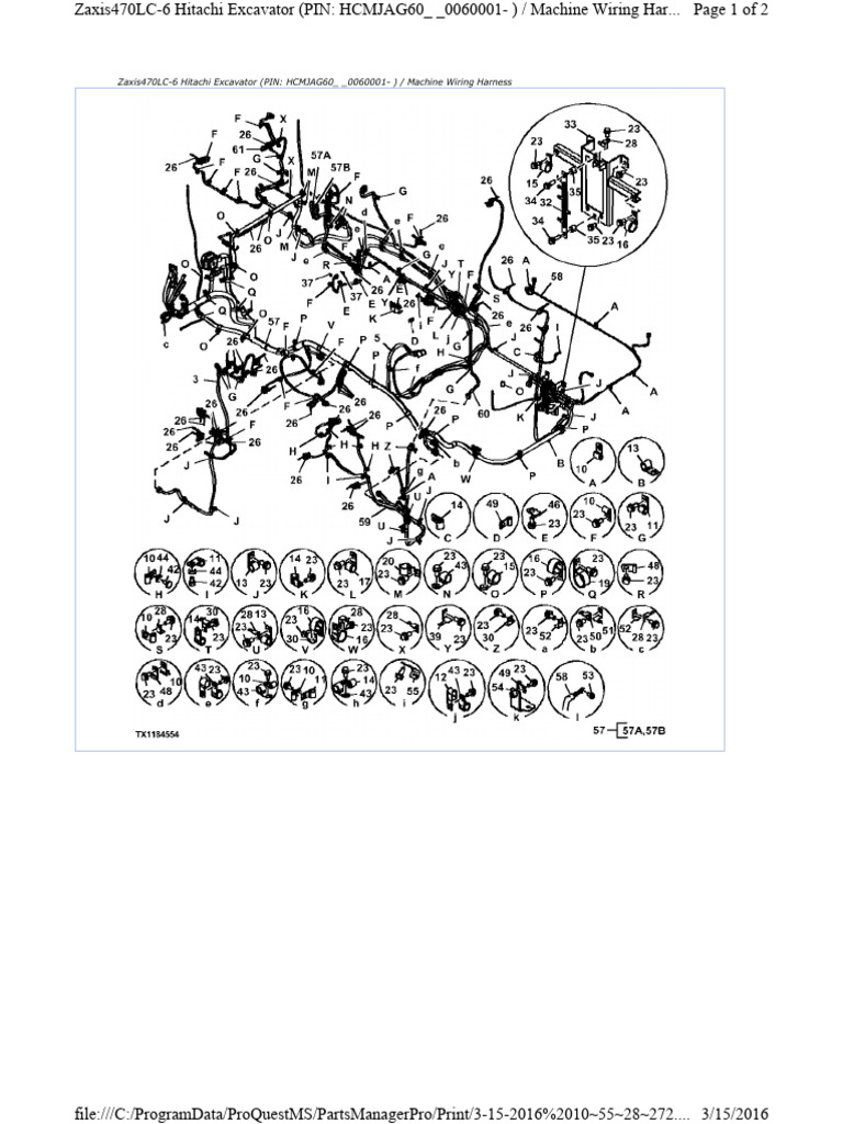 Zaxis470LC-6 Hitachi Wiring Harness Parts | PDF | Screw