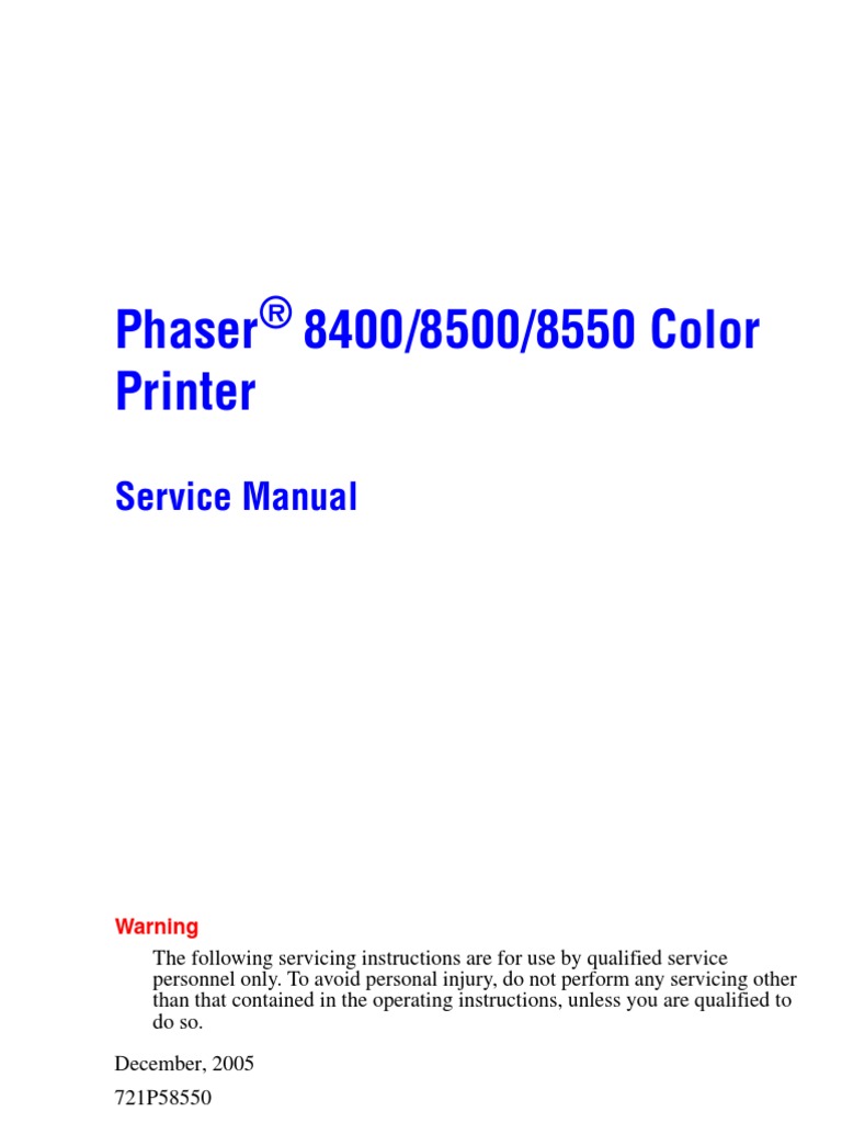 Phaser 8500 8550 Service Manual Ver3 | PDF | Electrostatic Discharge ...