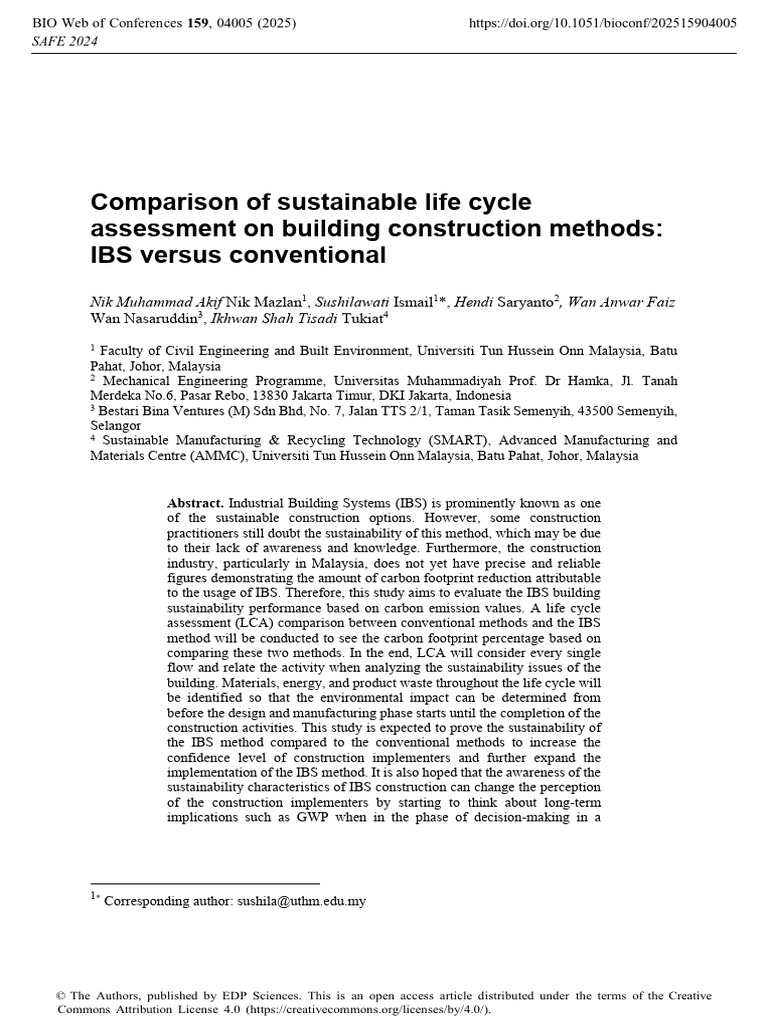 Comparison of Sustainable Life Cycle Assessment On | PDF | Life Cycle ...