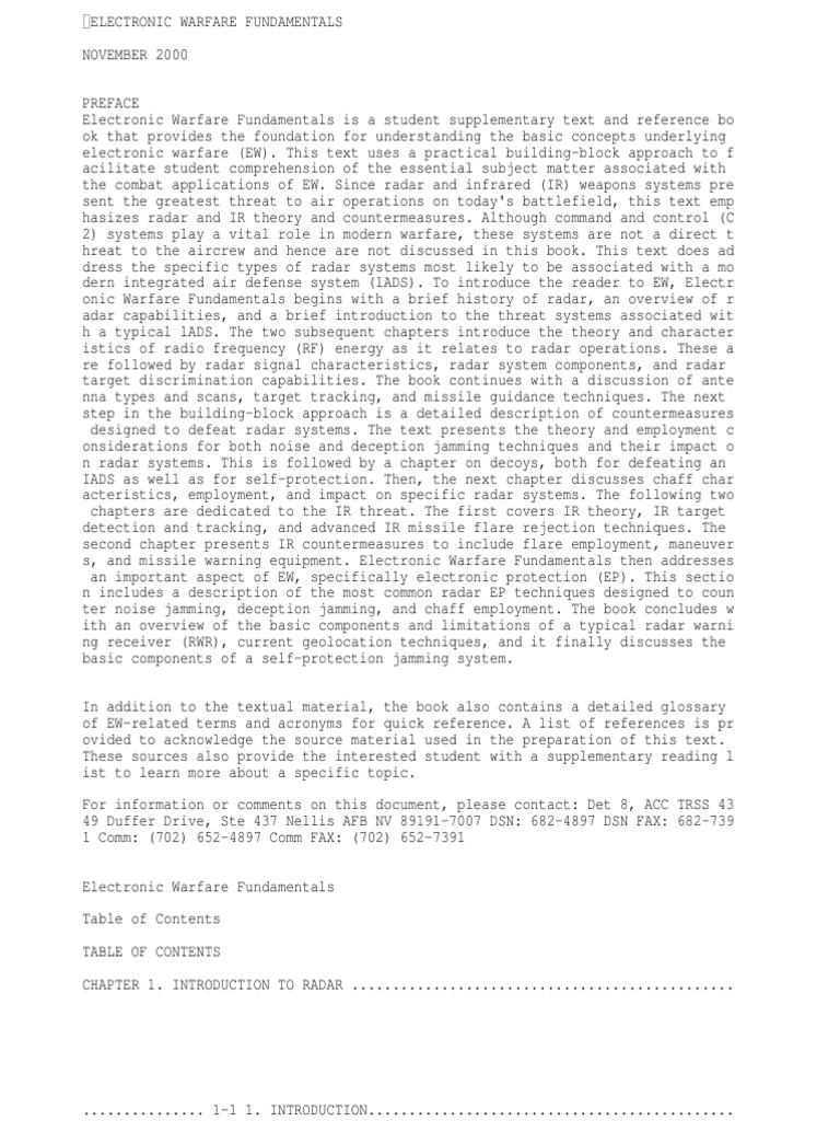 Electronic Warfare Fundamentals | PDF | Electronic Warfare | Radar