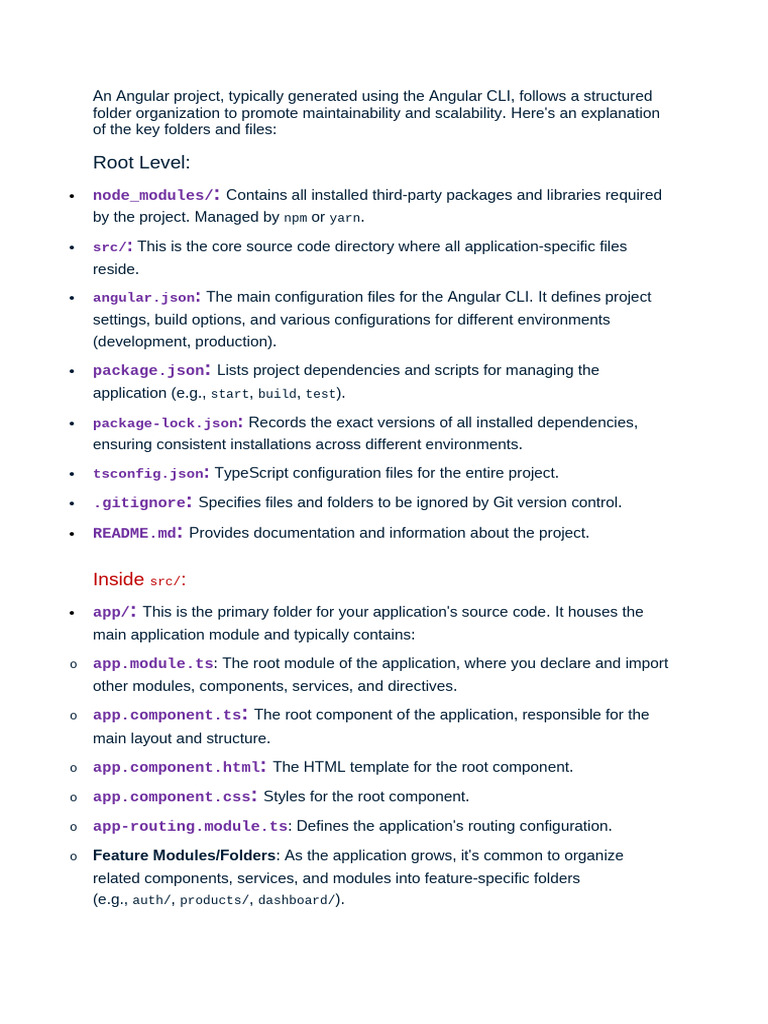 Angular Project Folder Structure Explained | PDF | Computer File ...