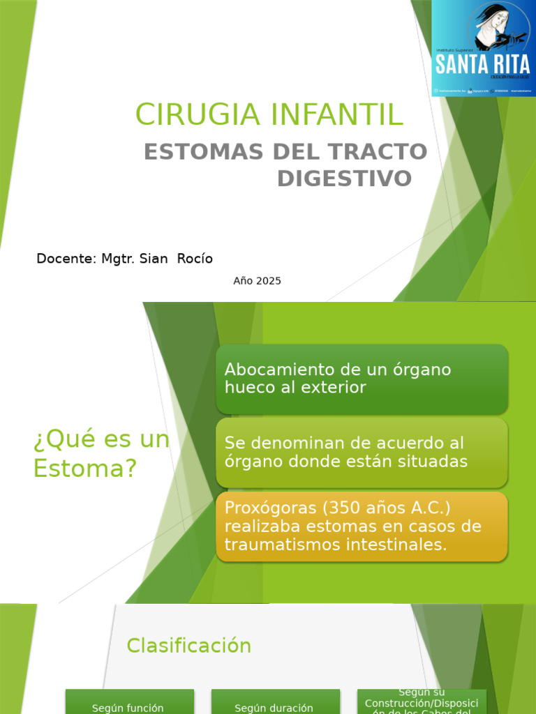 Cirugia Infantil Clase 8 Estomas | PDF | Intestino grueso | Diarrea