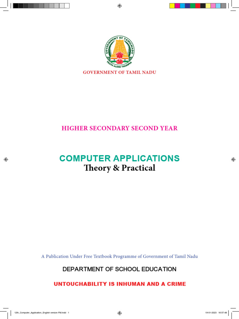12th Computer Application EM Text | PDF | Video | File Format