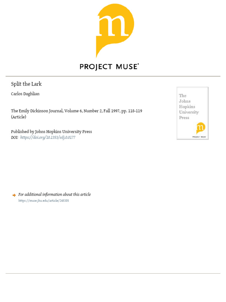 Analyzing Dickinson's "Split the Lark" | PDF | Poetry | Phonology